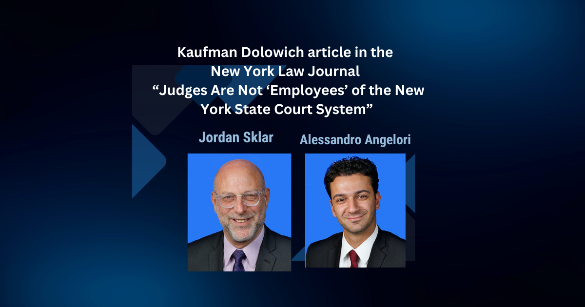 Judges Are Not ‘Employees’ of the New York State Court System (as Far ...